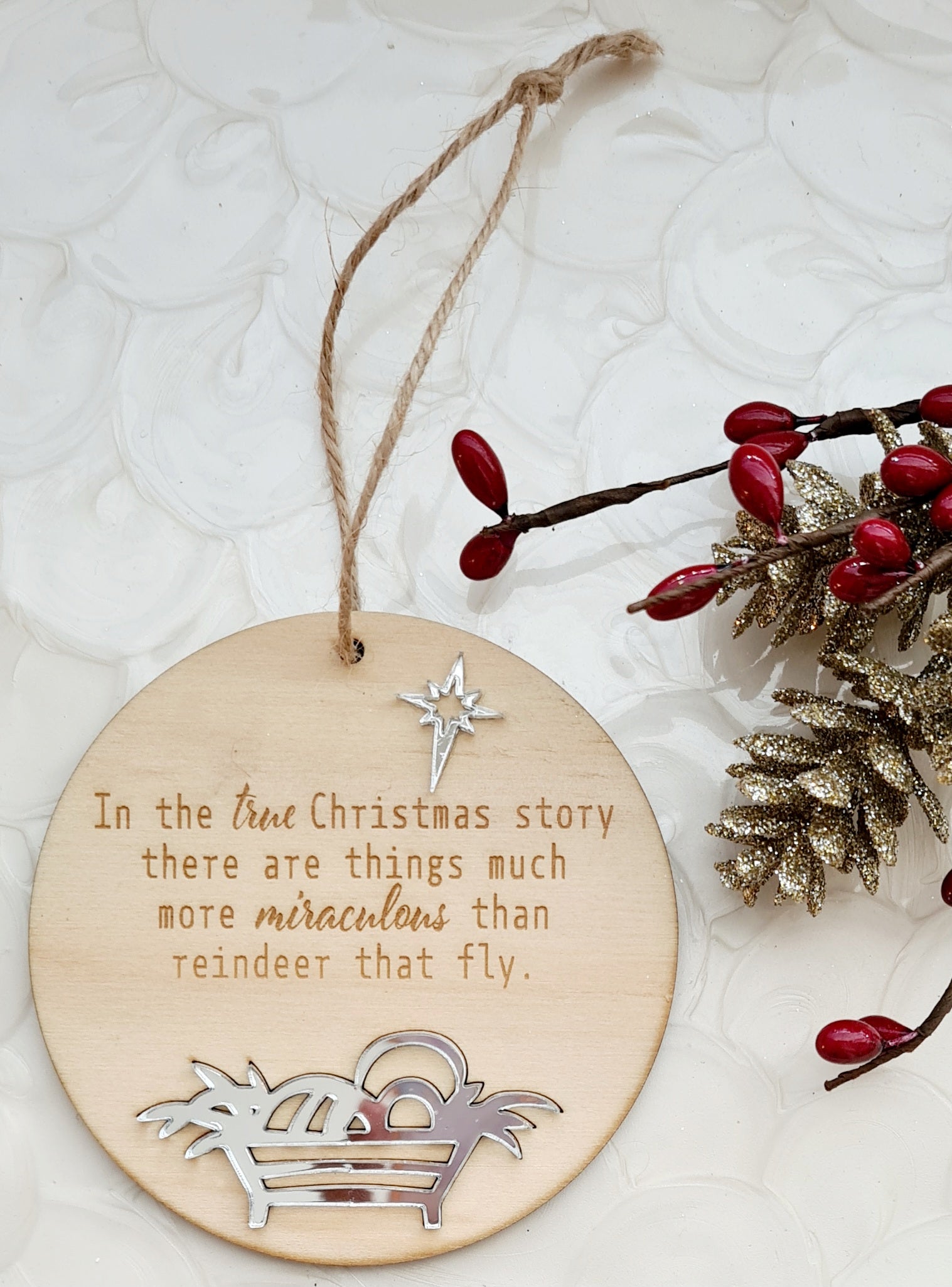 True Christmas Story Bauble – Remembered with Love